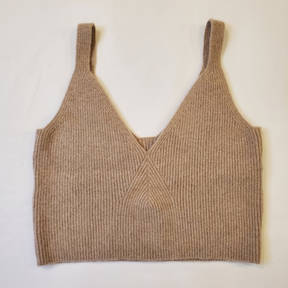 J. Crew | Tops | Jcrew Cashmere Blend Cropped Sweater Tank Ribbed V ...